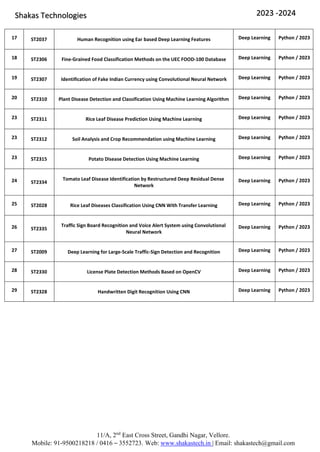 Latest Python IEEE Project Titles 2023-2024 | DOCX