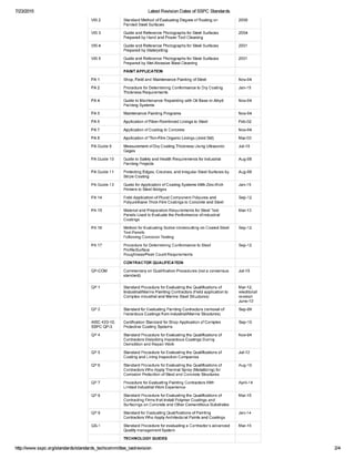 Latest revision dates of sspc standards | PDF