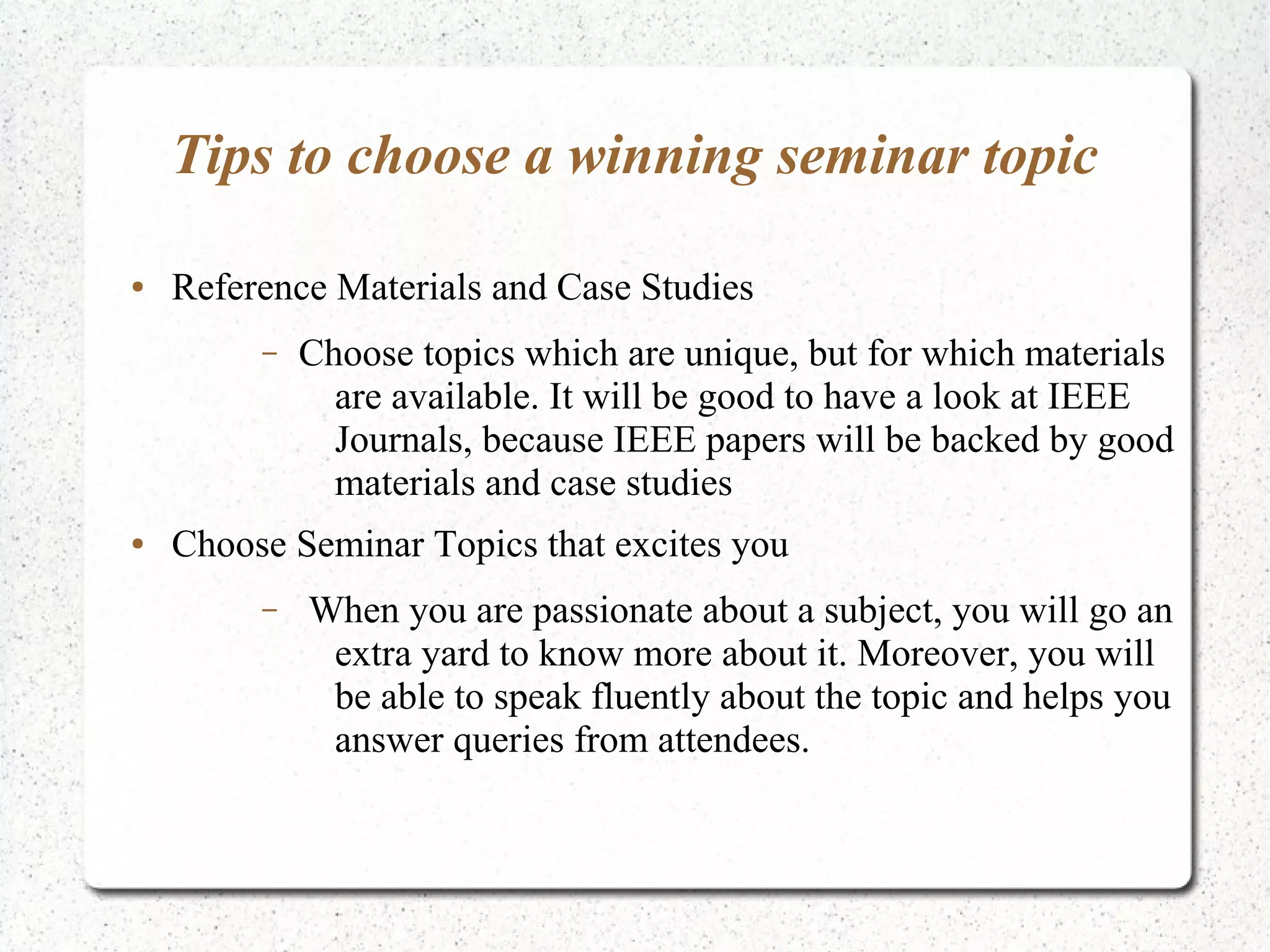 Latest Seminar Topics for Engineering,MCA,MSc Students | PDF
