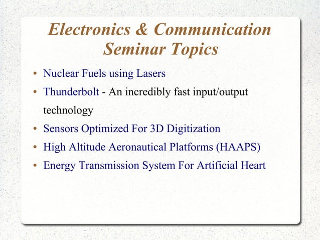 Latest Seminar Topics for Engineering,MCA,MSc Students | PDF | Civil ...