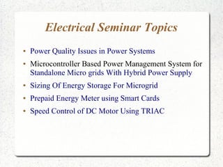 Latest Seminar Topics for Engineering,MCA,MSc Students | PDF