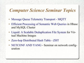 Latest Seminar Topics for Engineering,MCA,MSc Students | PDF