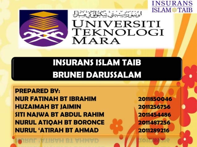 Insurans Islam Taib, Brunei | PPTX