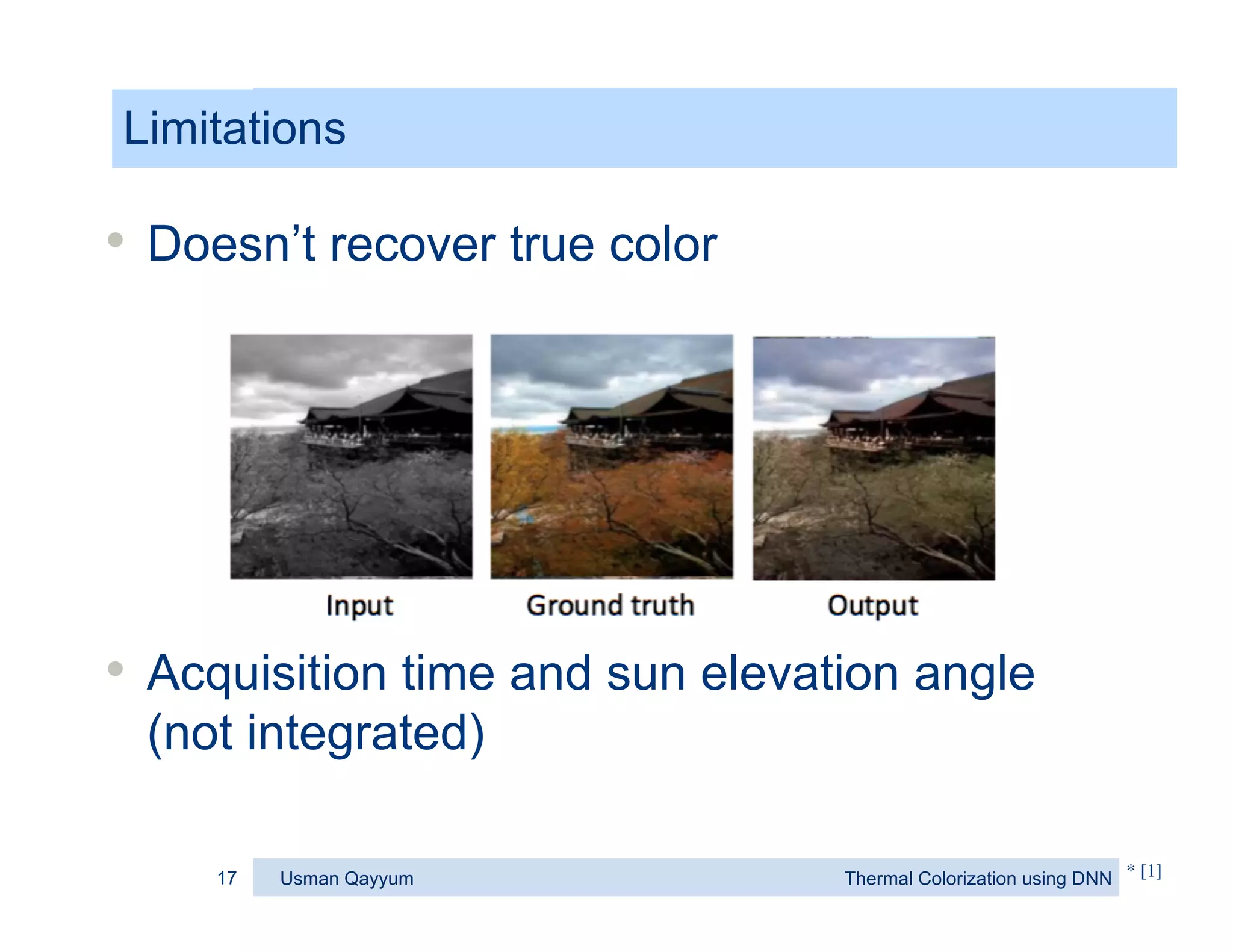 Thermal Colorization Using Deep Neural Network Ppt