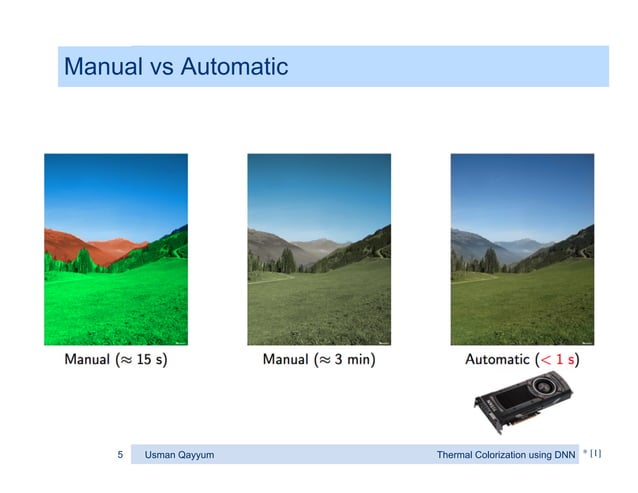 Thermal colorization using Deep Neural Network | PPT