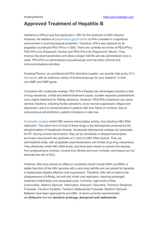 Latest treatment of hepatitis b pegylated interferon-α & nucleoside ...