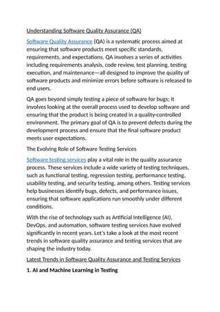 Latest Trends in Software Quality Assurance and Testing Services 07-10 ...