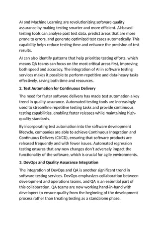 Latest Trends in Software Quality Assurance and Testing Services 07-10 ...