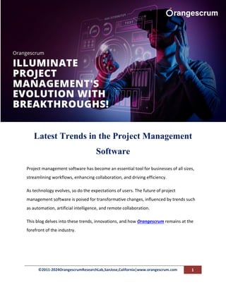 Latest Trends in the Project Management Software | PDF