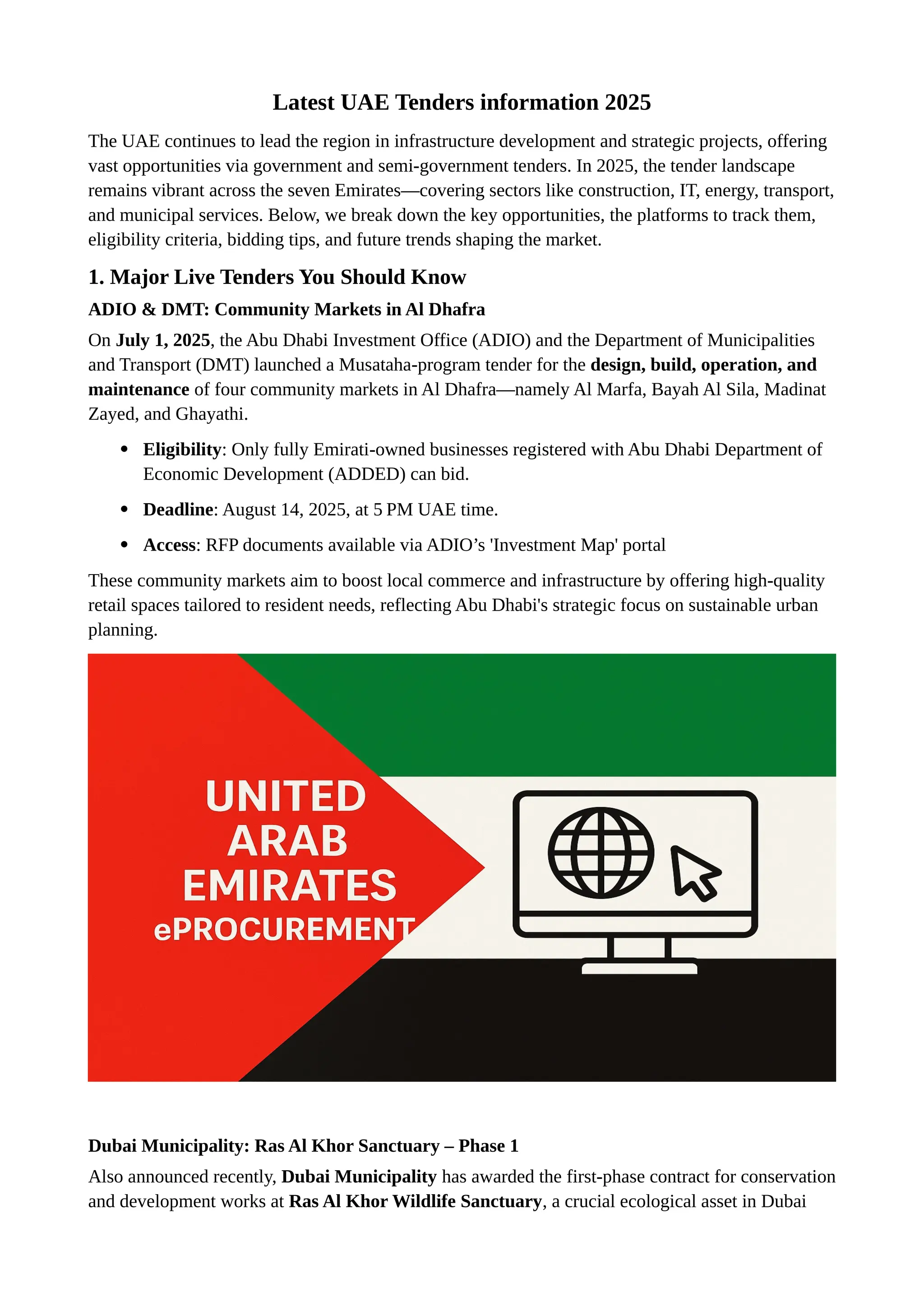 Latest UAE Tenders information 2025.docx
