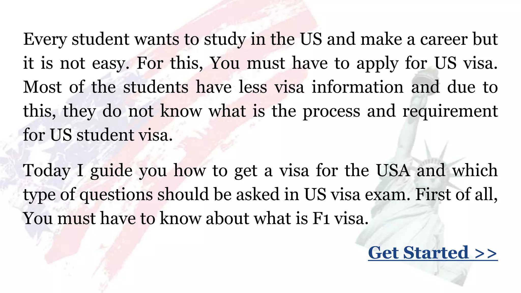 Latest USA Student F1 visa Interview Questions & Tips | PPTX
