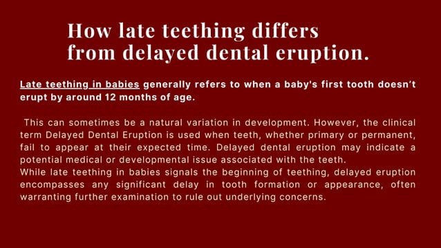 Title: Late Teething in Babies: Causes and Importance of Proper ...