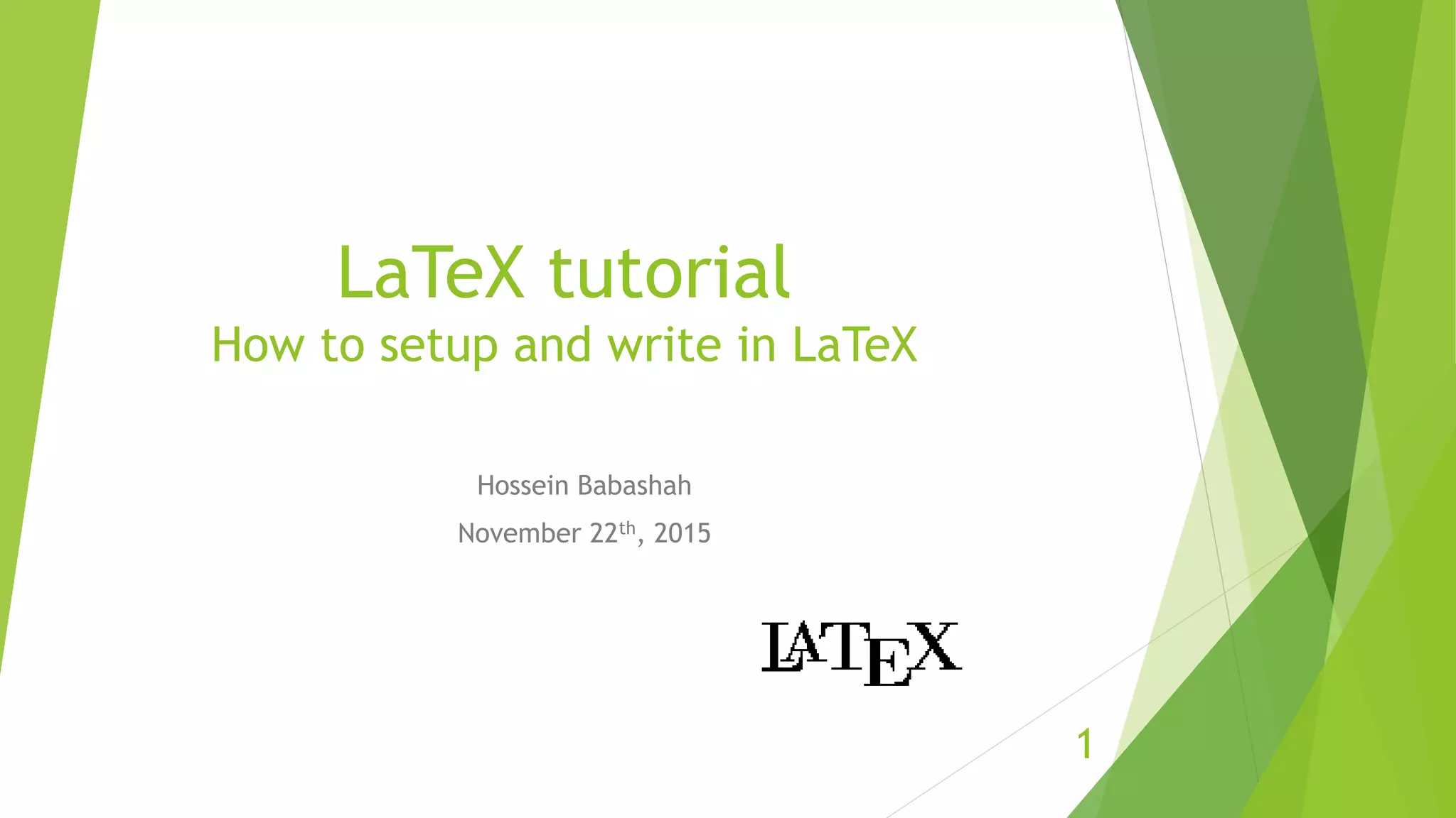 LaTex tutorial with Texstudio | PPTX