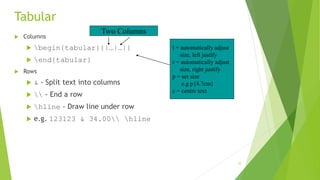 LaTex tutorial with Texstudio | PPTX