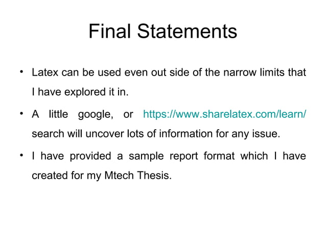 Latex for beginners | PPT