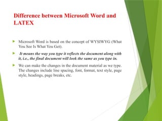 TECHNICAL WRITING USING LATEX POWER POIN | PPTX