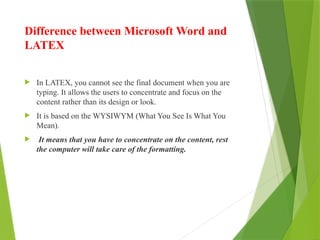 TECHNICAL WRITING USING LATEX POWER POIN | PPTX