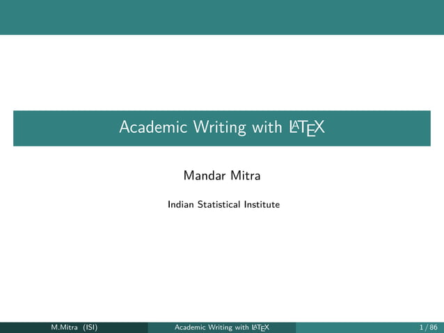 Introduction to basic LaTeX for academic writing | PDF