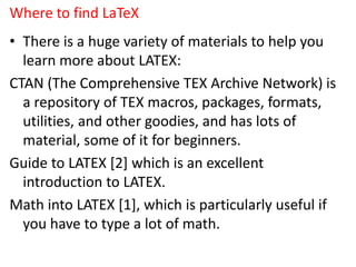 Latex - Companion for a Researcher - A Review.ppt