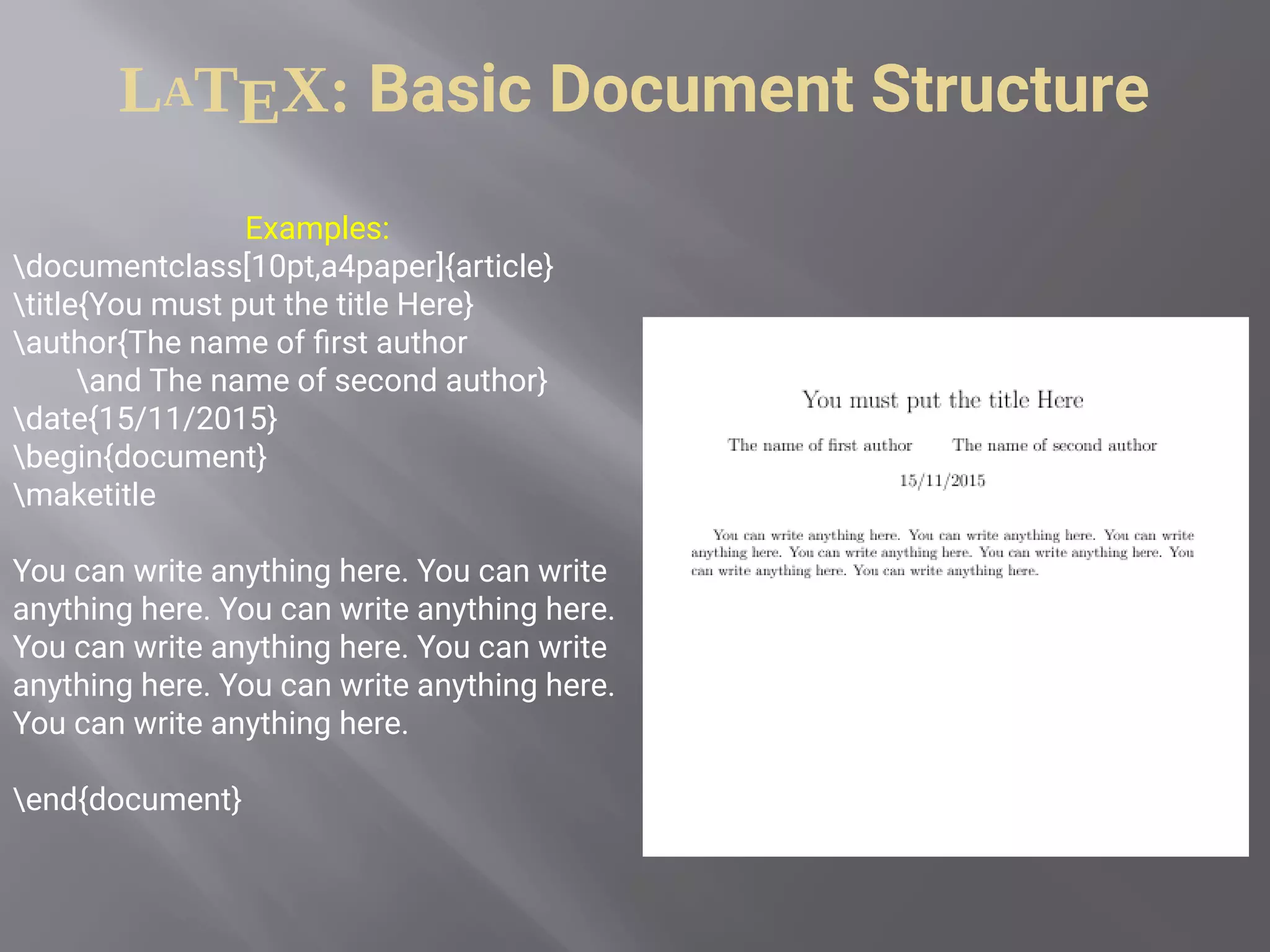 Introduction To Latex | Pdf
