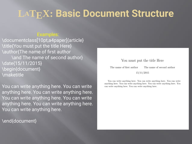 Introduction To Latex | Pdf