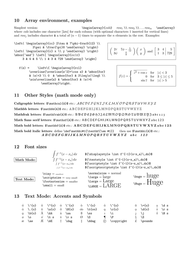 Latex Symbols