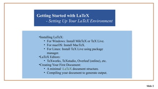 A Tutorial on LaTeX for Creating Professional Documents | PPT