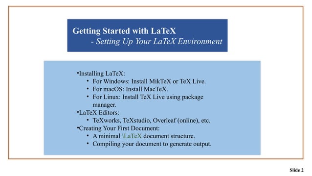 A Tutorial on LaTeX for Creating Professional Documents | PPT