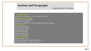 A Tutorial on LaTeX for Creating Professional Documents | PPT