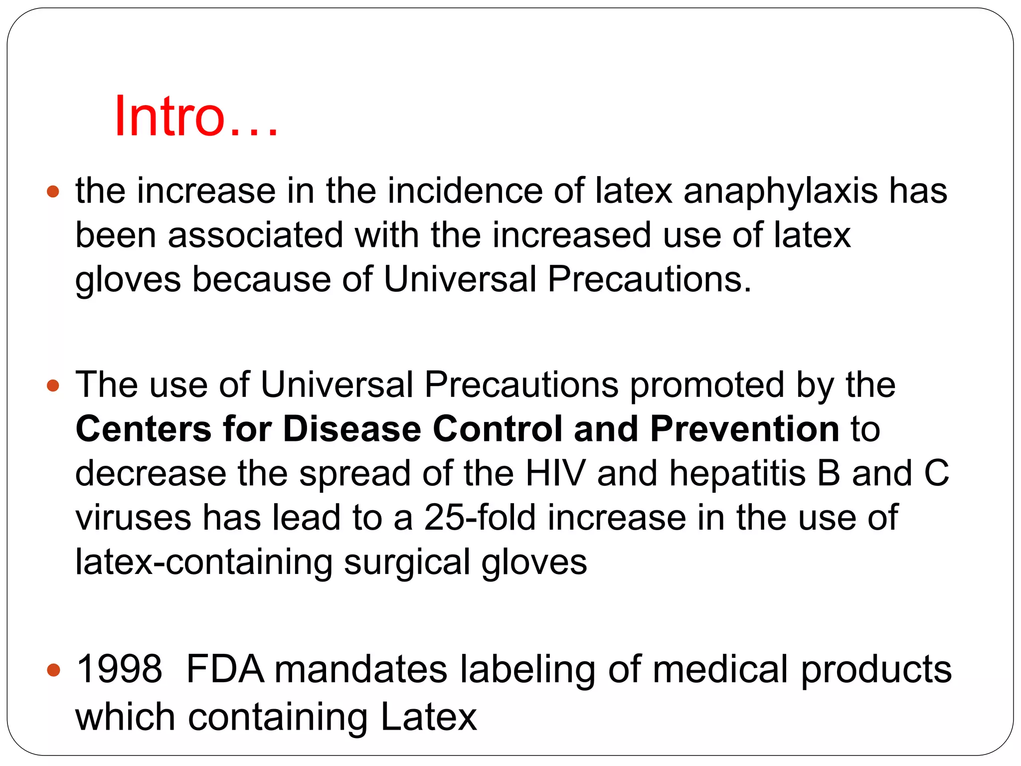 Latex allergy and its management | PPTX