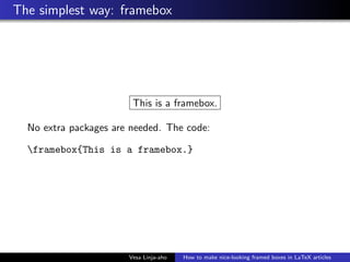 How to make boxed text with LaTeX | PDF