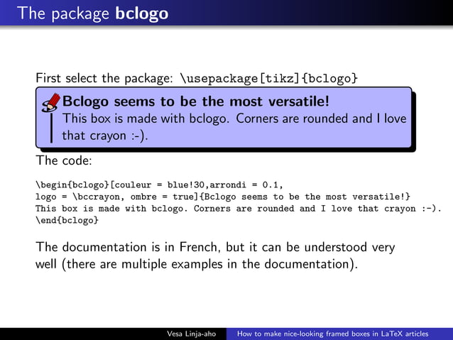 How to make boxed text with LaTeX