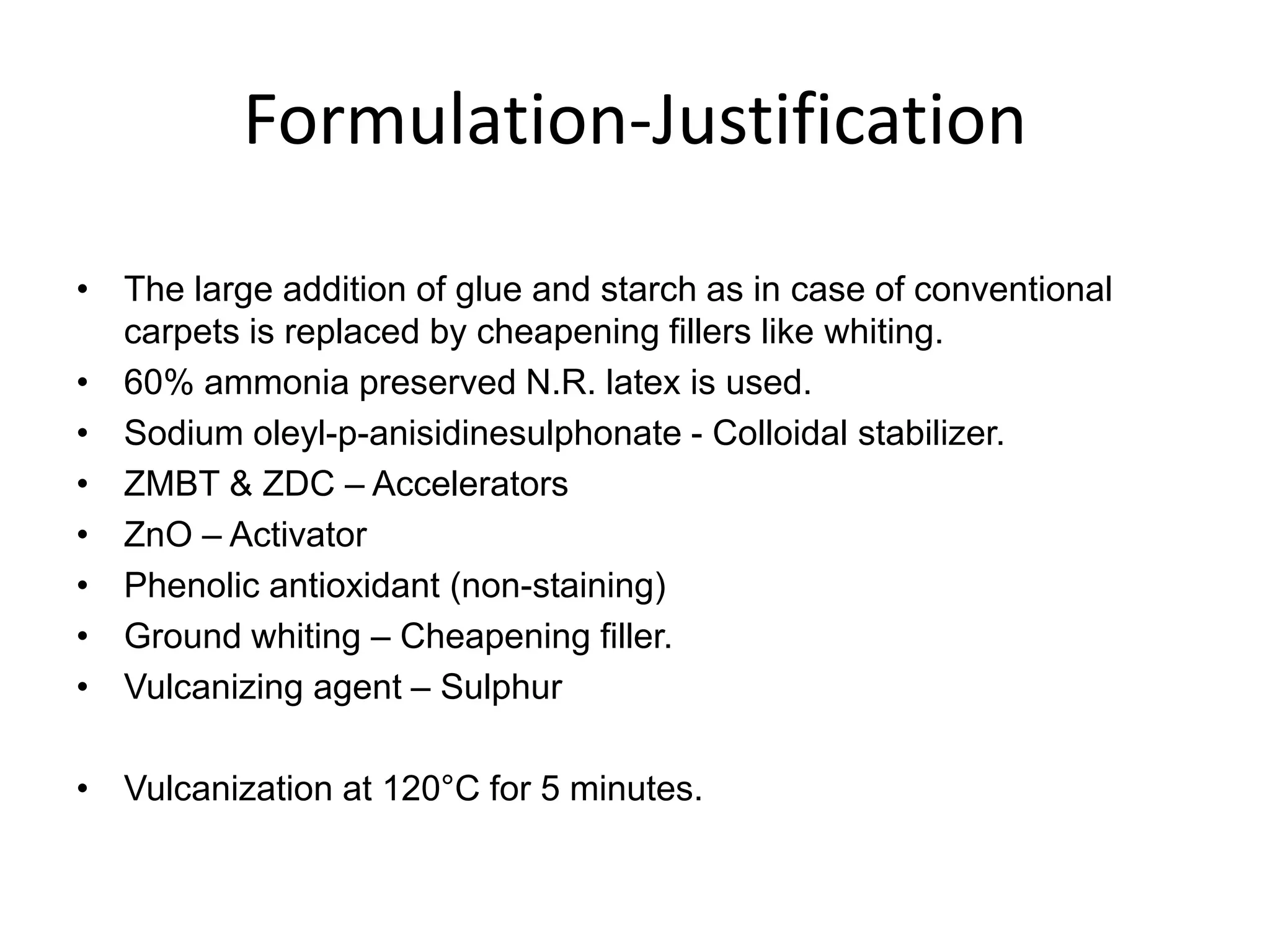 Latex carpet backing | PPTX