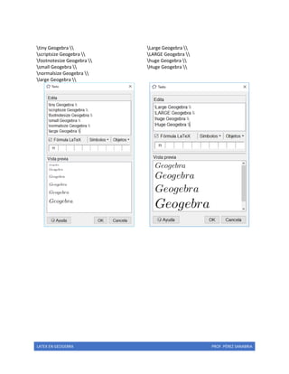 LaTeX en GeoGebra | PDF