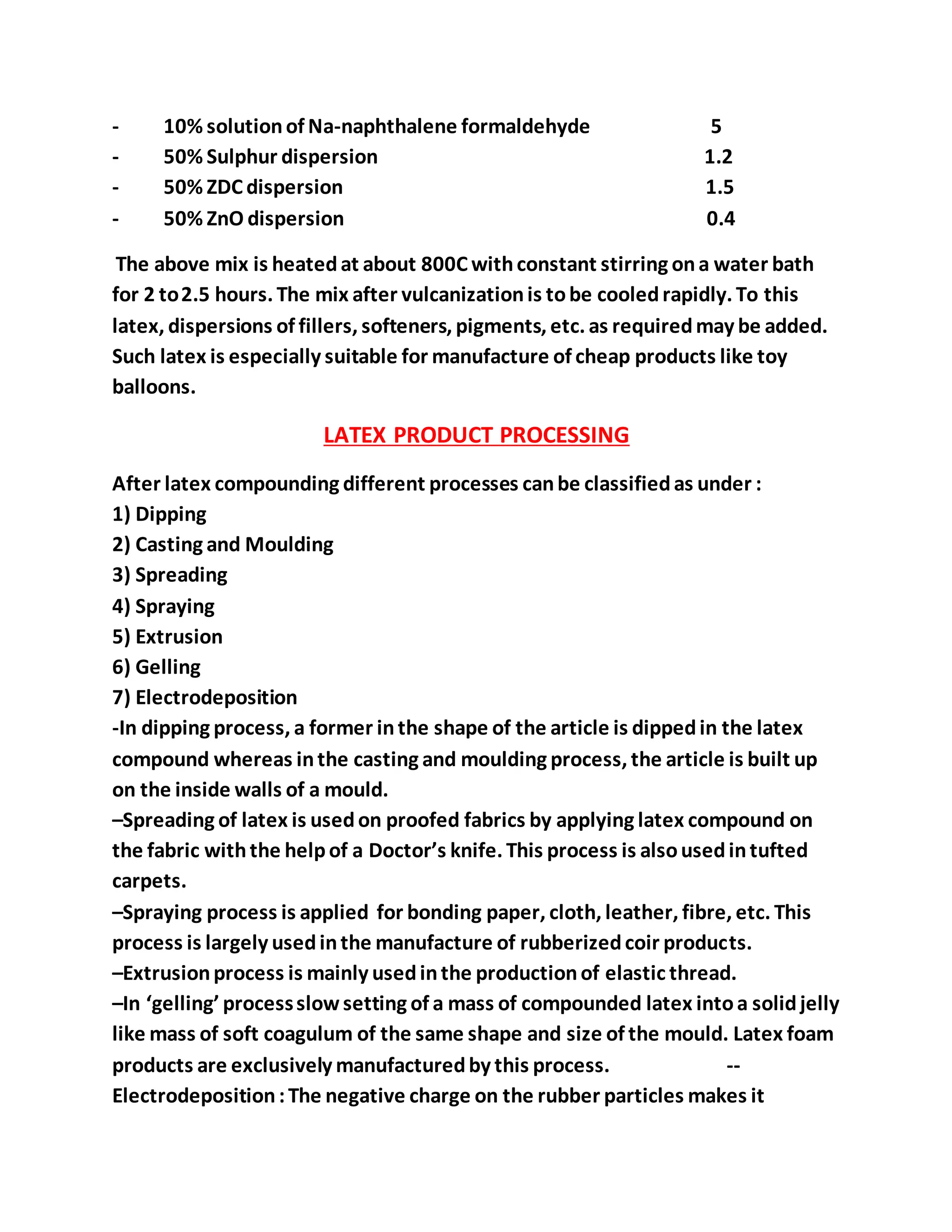 Latex ingredients and compounding with formulations of products with ...