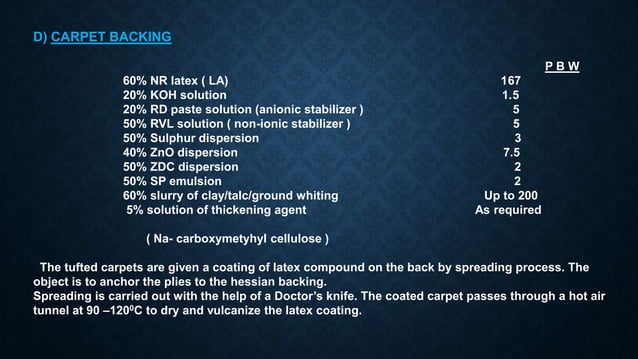 Latex ingredients (powerpoint) | PPTX | Chemistry | Science
