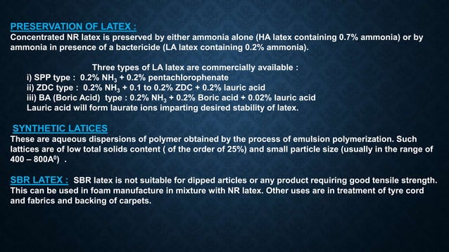 Latex ingredients (powerpoint) | PPTX | Chemistry | Science
