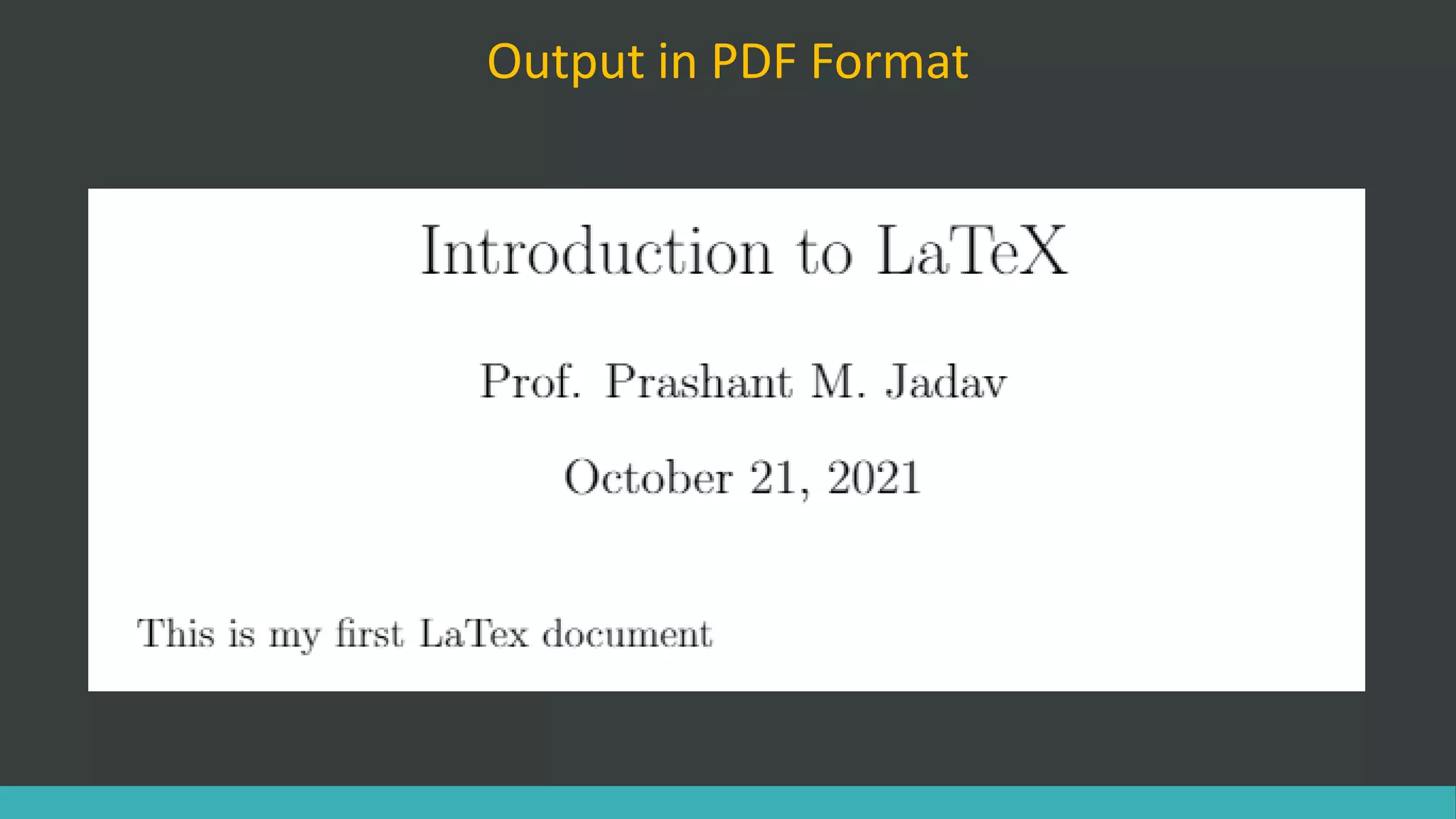 Latex Introduction for Beginners | PDF