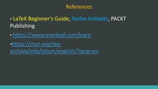 Latex Introduction for Beginners | PDF