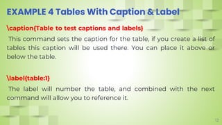 Latex tables and figures | PDF