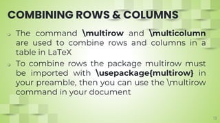 Latex tables and figures | PPT