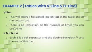 Latex tables and figures | PPT