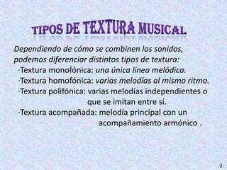 La textura musical | PPTX