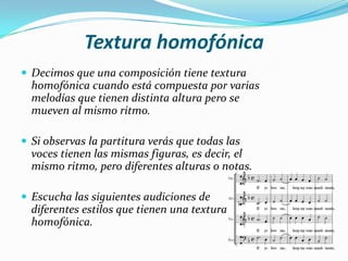 La textura y la forma musical | PPTX