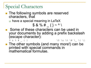 LaTeX_tutorial_Syed_Jan09.ppt | Desktop Publishing | Computer Software ...