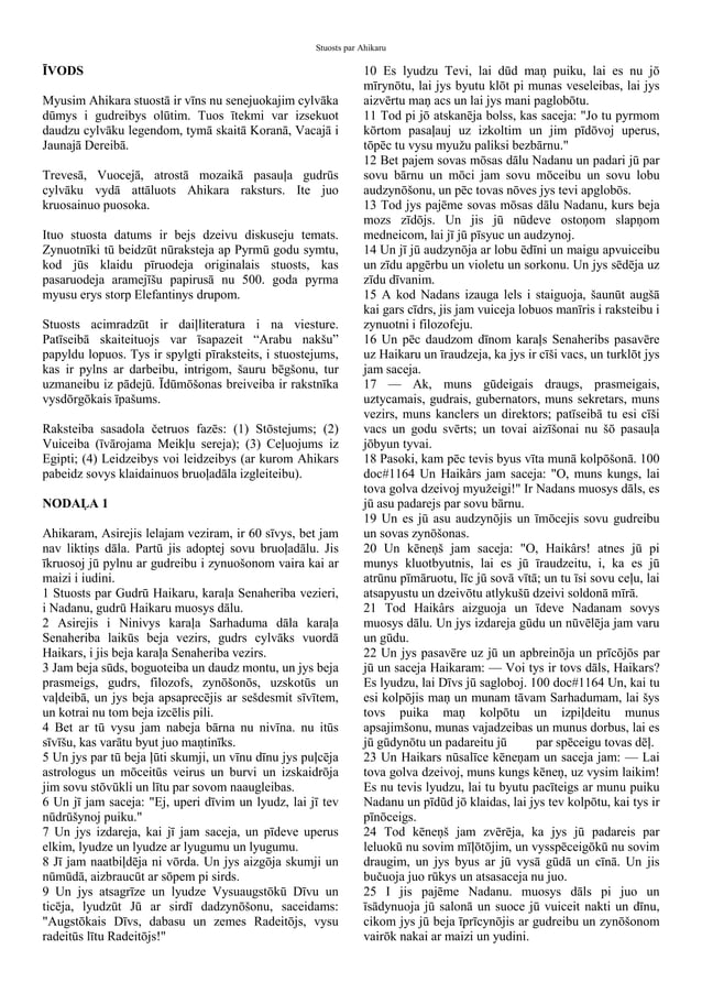 Latgalian - The Story of Ahikar the Grand Vizier of Assyria.pdf | Free ...