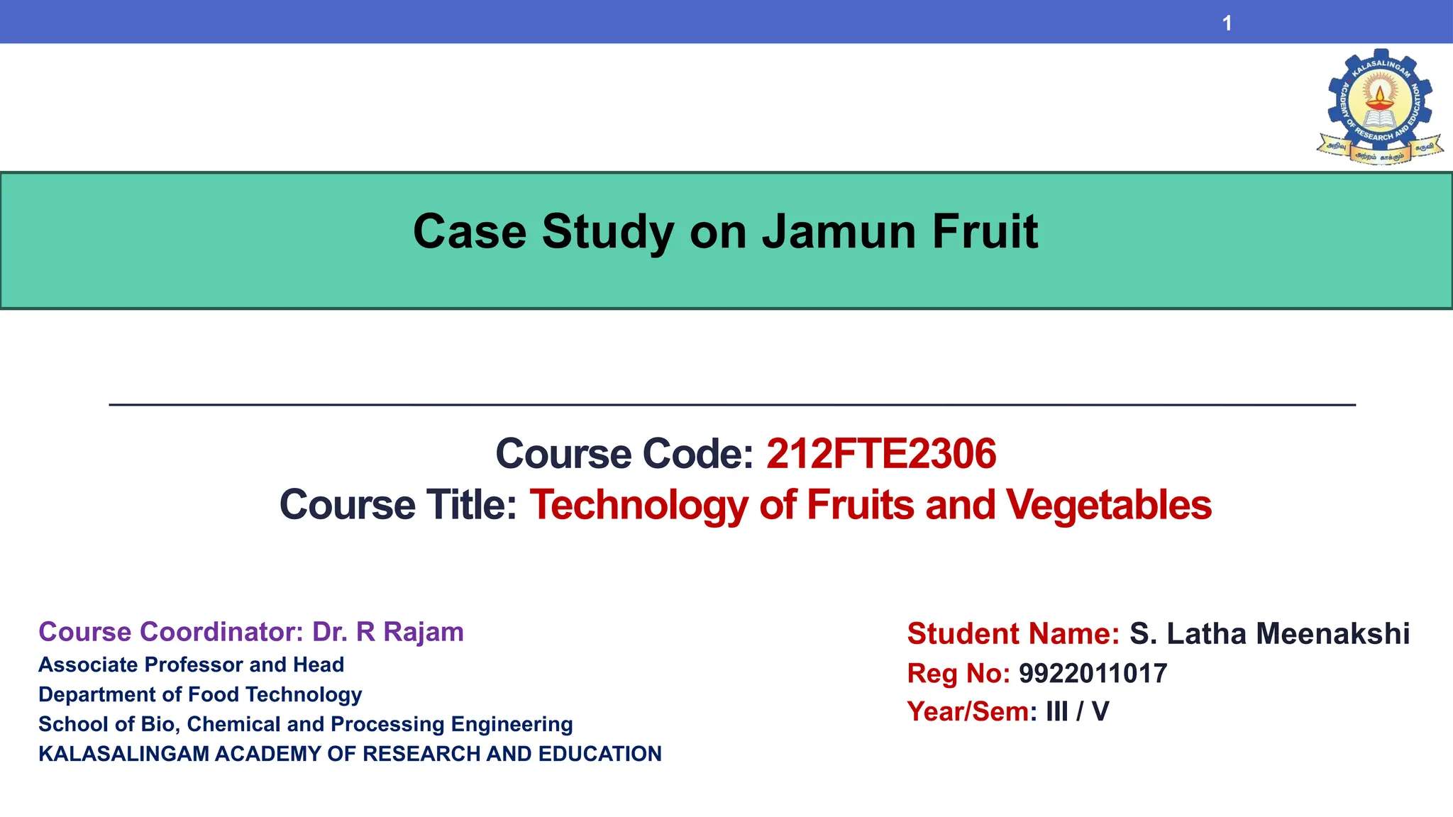 Case study on Jamun fruit/ Syzygium cumini.pptx