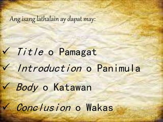 Pagsulat ng Lathalain (Campus Journalism) | PPTX