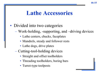 Lathe machine parts construction and opperations | PPT