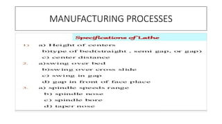Basic Mechanical Engineering (Metal cutting Processes) | PPT